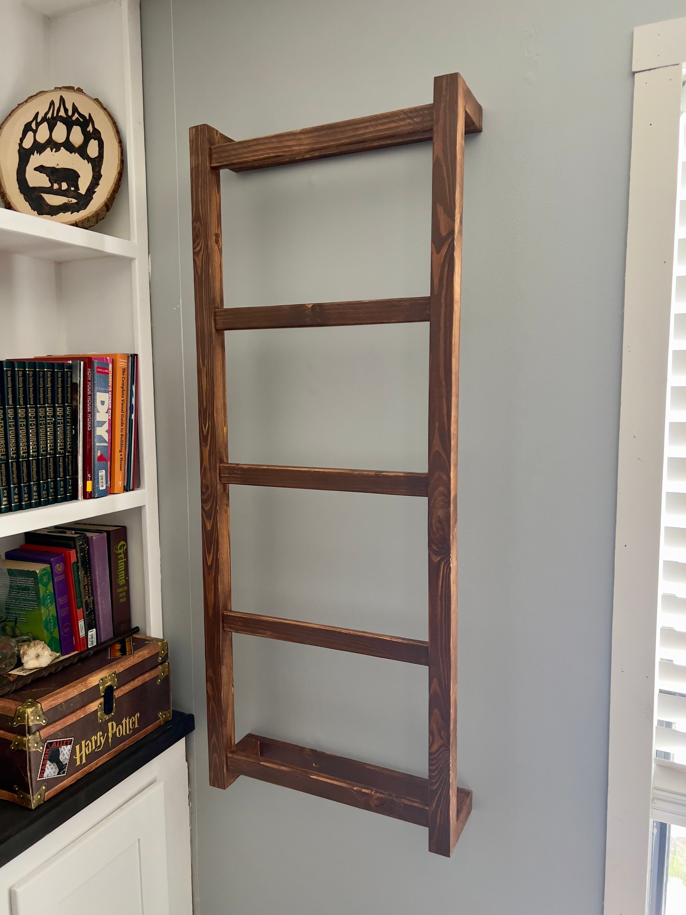 Wall Mounted Blanket Ladder Build Plans - Etsy