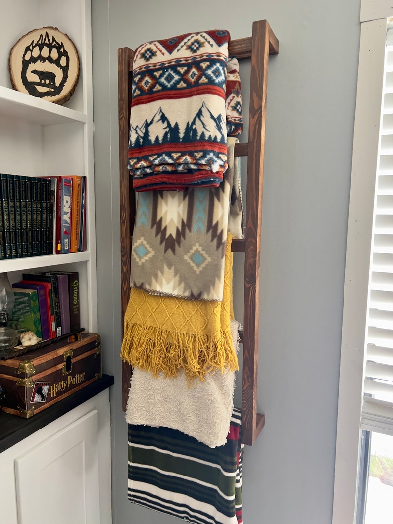Wall Mounted Blanket Ladder Build Plans - Etsy