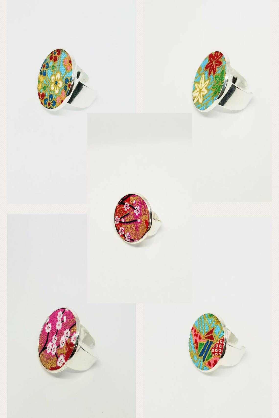 Big statement ring japanese pattern ring Origami pattern | Etsy