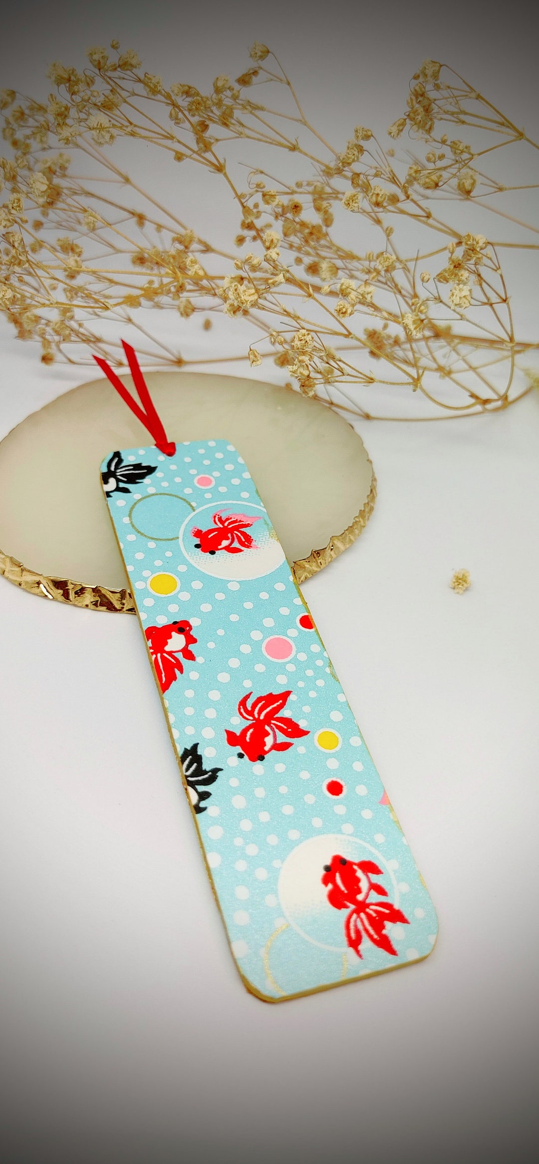 Japanese Koi Fish Bookmark, Kawaii Cute Bookmark ,aesthetic Bookmark ...