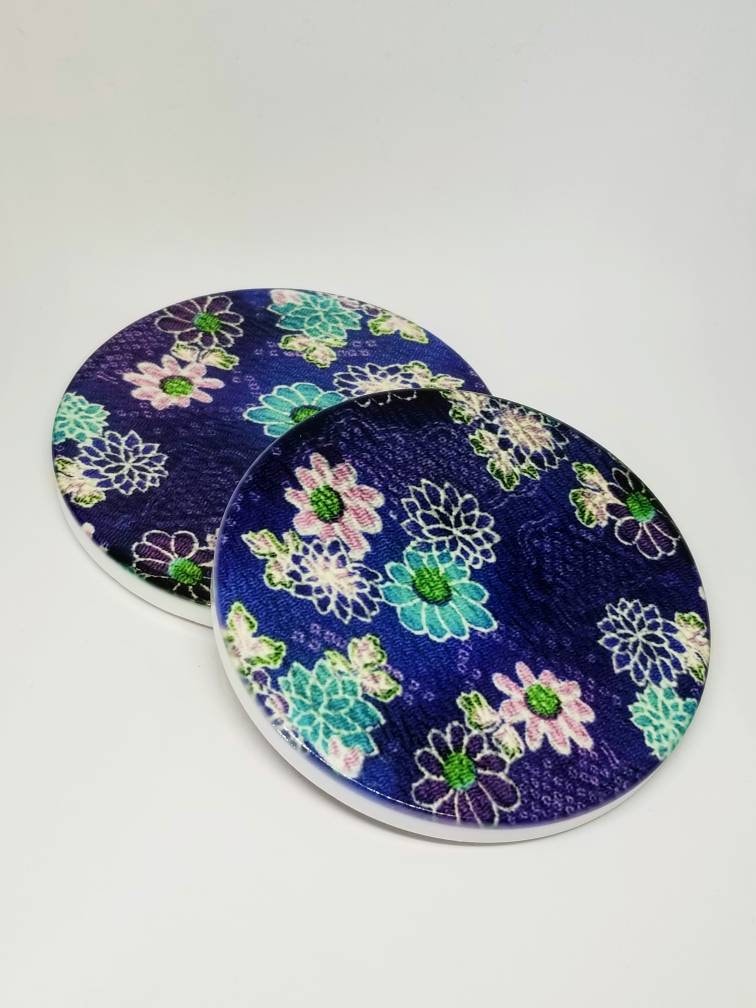 Pair of Japanese Coasters, Dinner Table Decor, Ceramic Coasters ...