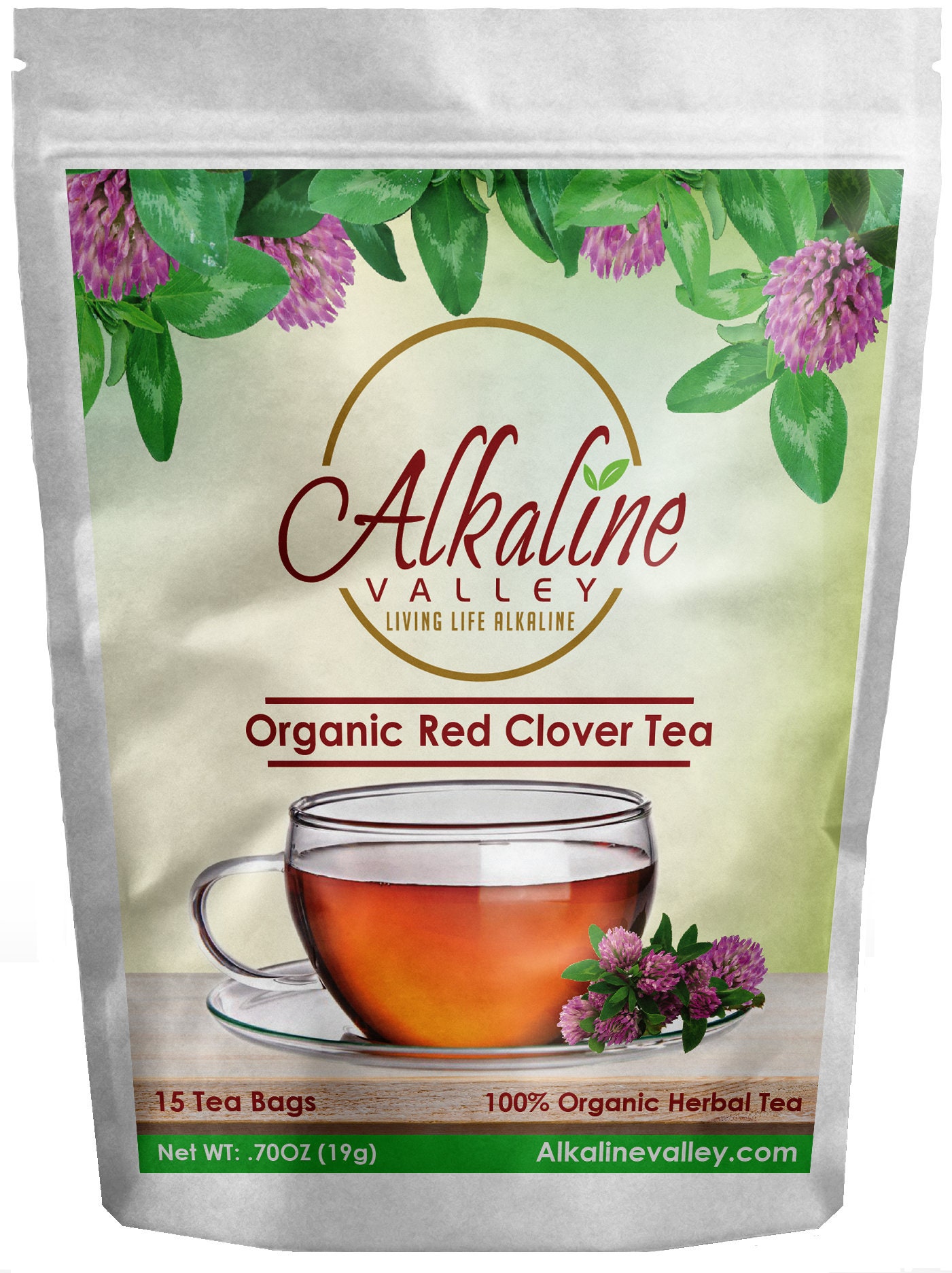 Organic Red Clover Tea - 100% Alkaline - 15 Unbleached/chemical-free ...