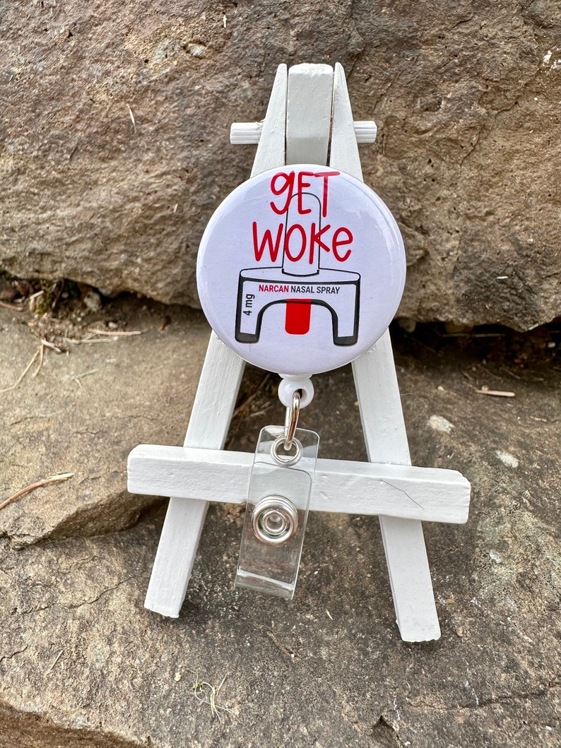 Narcan Badge Reel Harm Reduction Clip Nurse Keychain Overdose Narcan ...