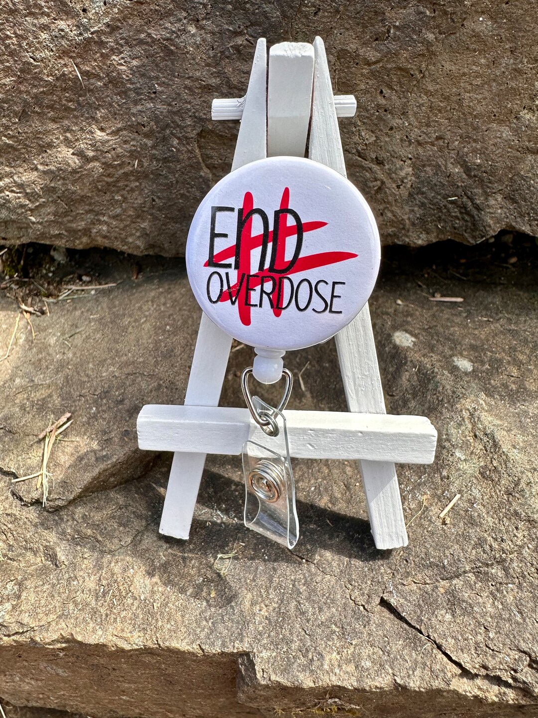End Overdose Narcan Retractable Badge Reel, Overdose, Harm Reduction ...