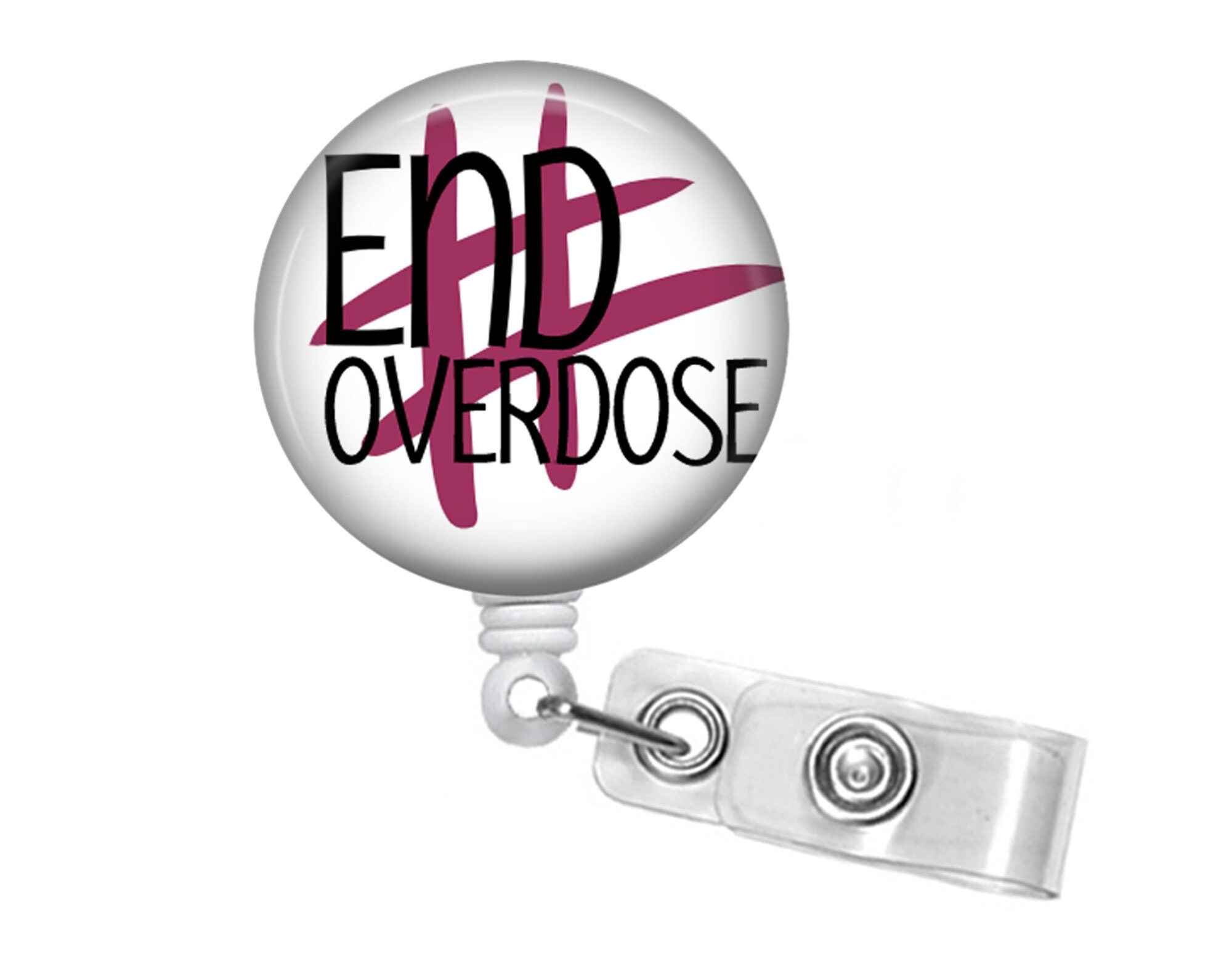 End Overdose Narcan Retractable Badge Reel, Overdose, Harm Reduction ...