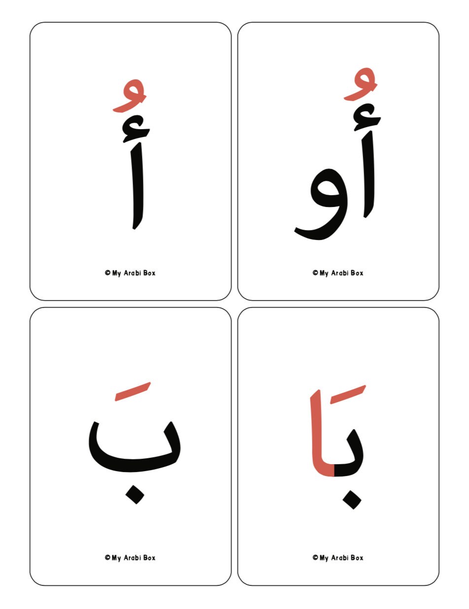 Arabic Vowel Cards - Etsy