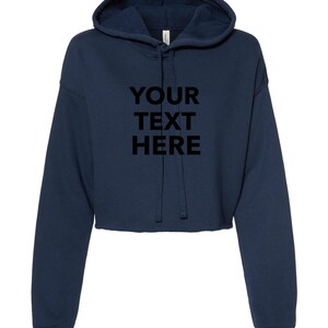 Custom Your Own Text, Logo, Personalized Ladies' Cropped Hoodie, BC7502 ...