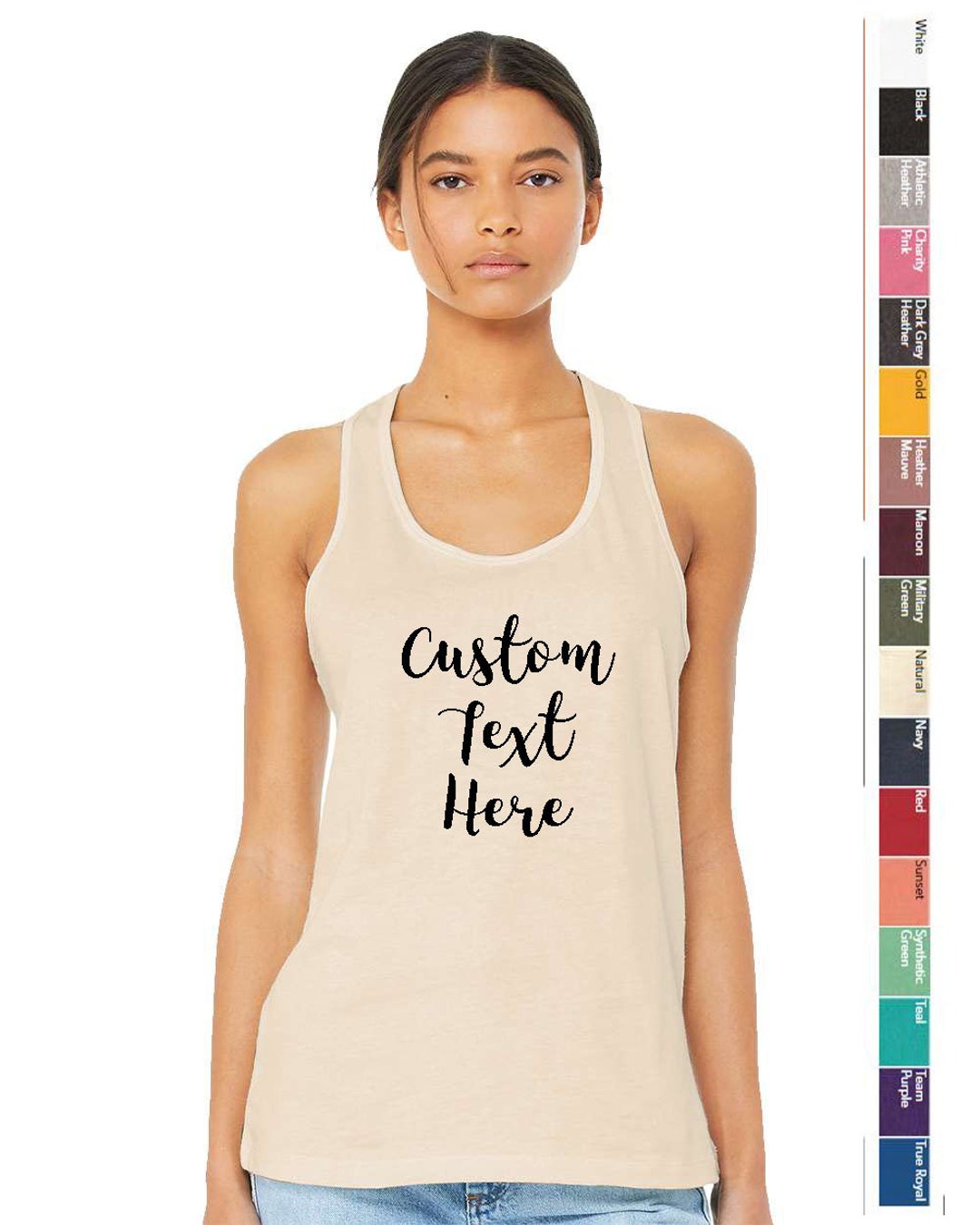 Custom Your Own Text Logo Personalized Racerback Tank Top Shirt