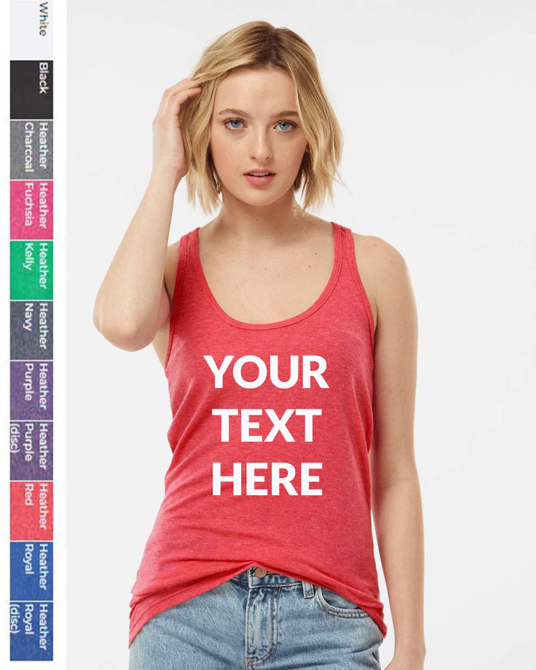 Custom Your Owen Text Logo Personalized Beach Tank Top Tultex 190