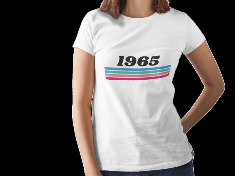 Born in 1965 Retro Vintage Style Women T-Shirt Tee Top | Etsy