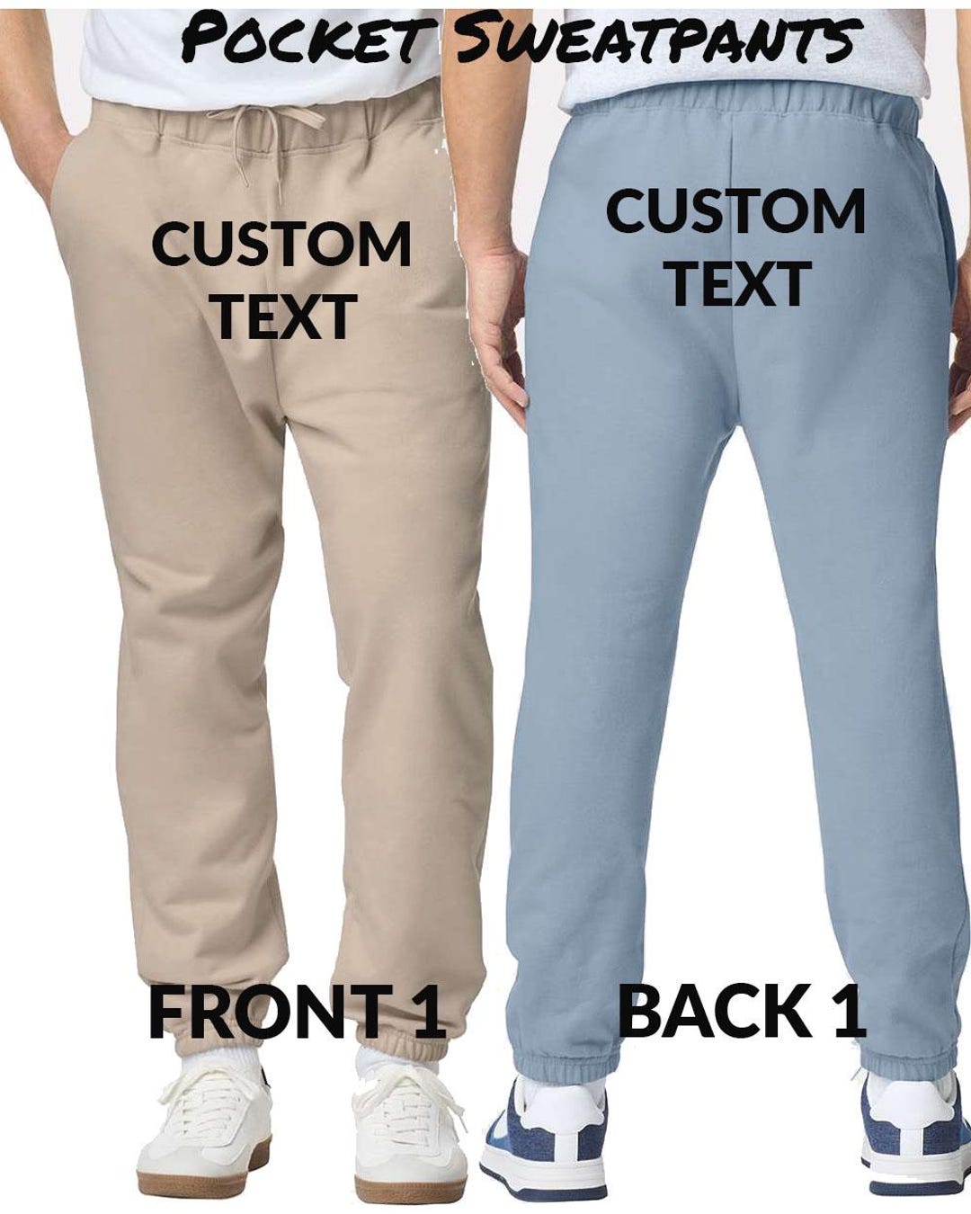 Custom Text Pocket Sweatpants: Personalized Joggers - Etsy