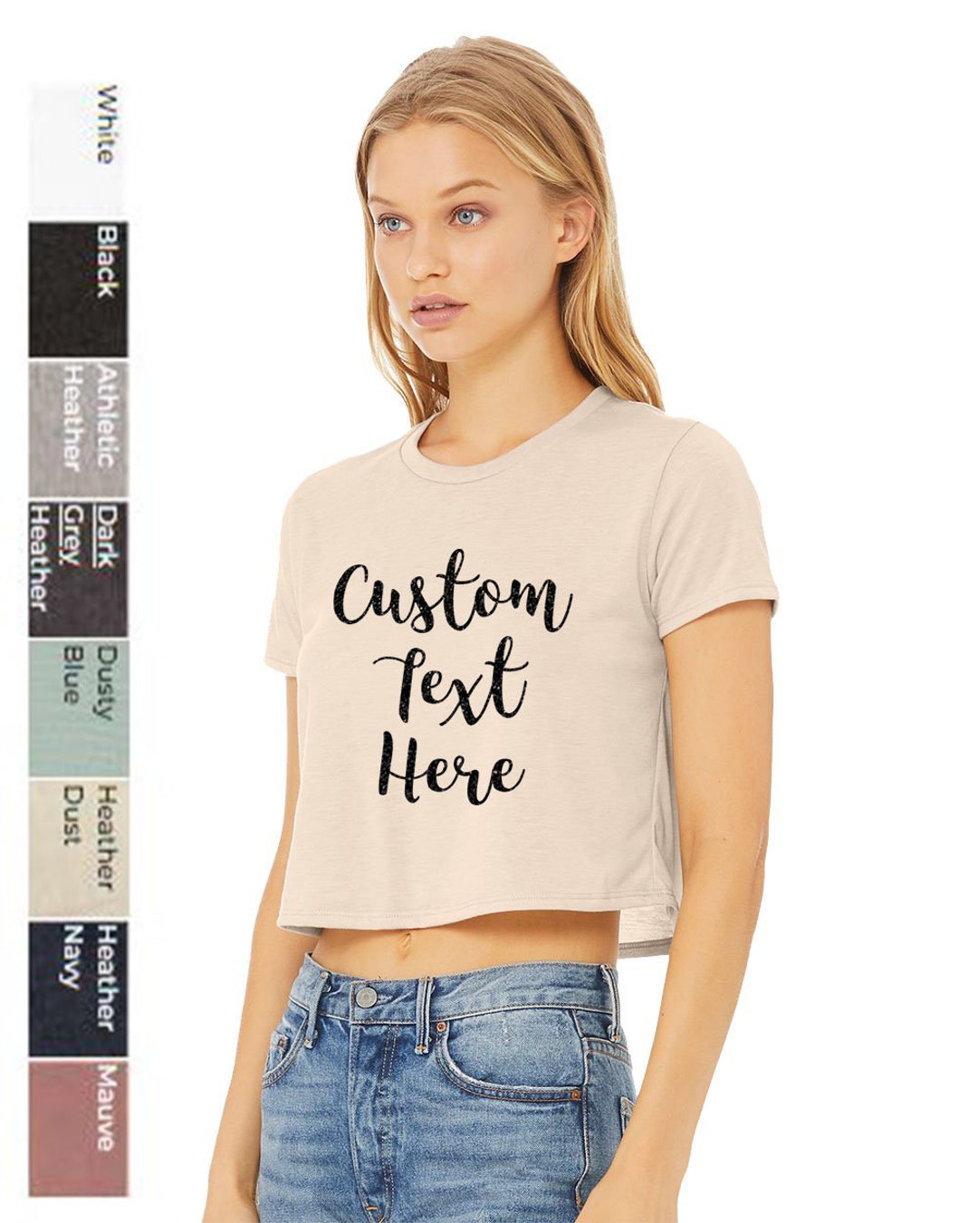 Custom Your Own Glitter Text, Logo, Personalized Ladies' Loose Style ...