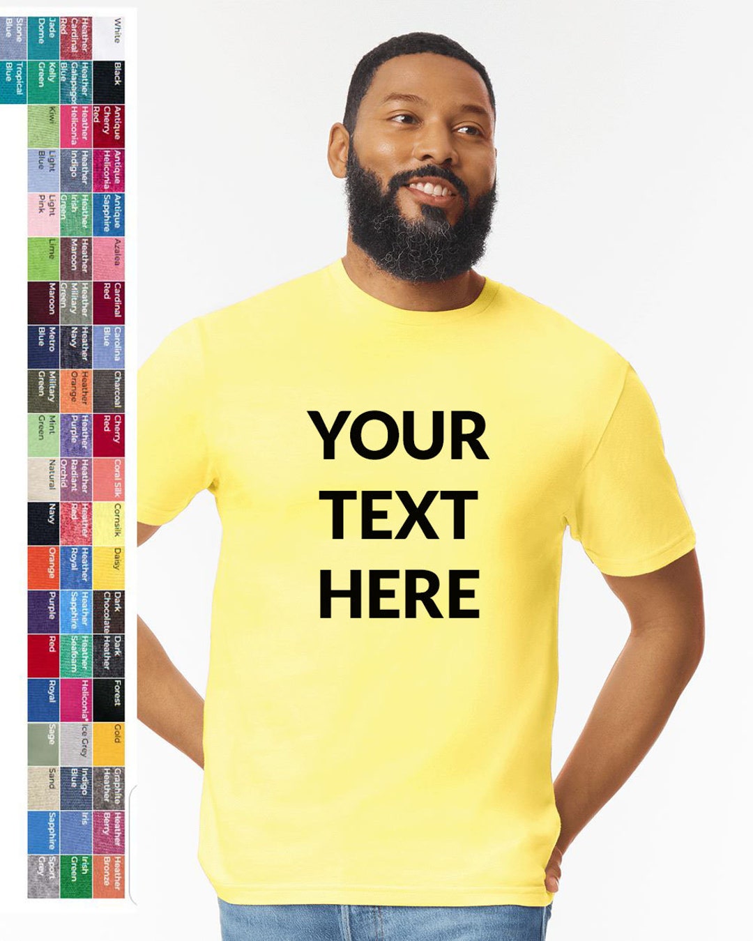 Custom Your Own Text Logo Design Personalized Soft Style Cotton T Shirts Gildan Softstyle T