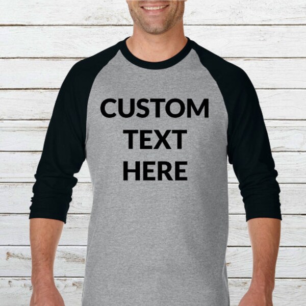 Custom Shirt Raglan Sleeves Etsy