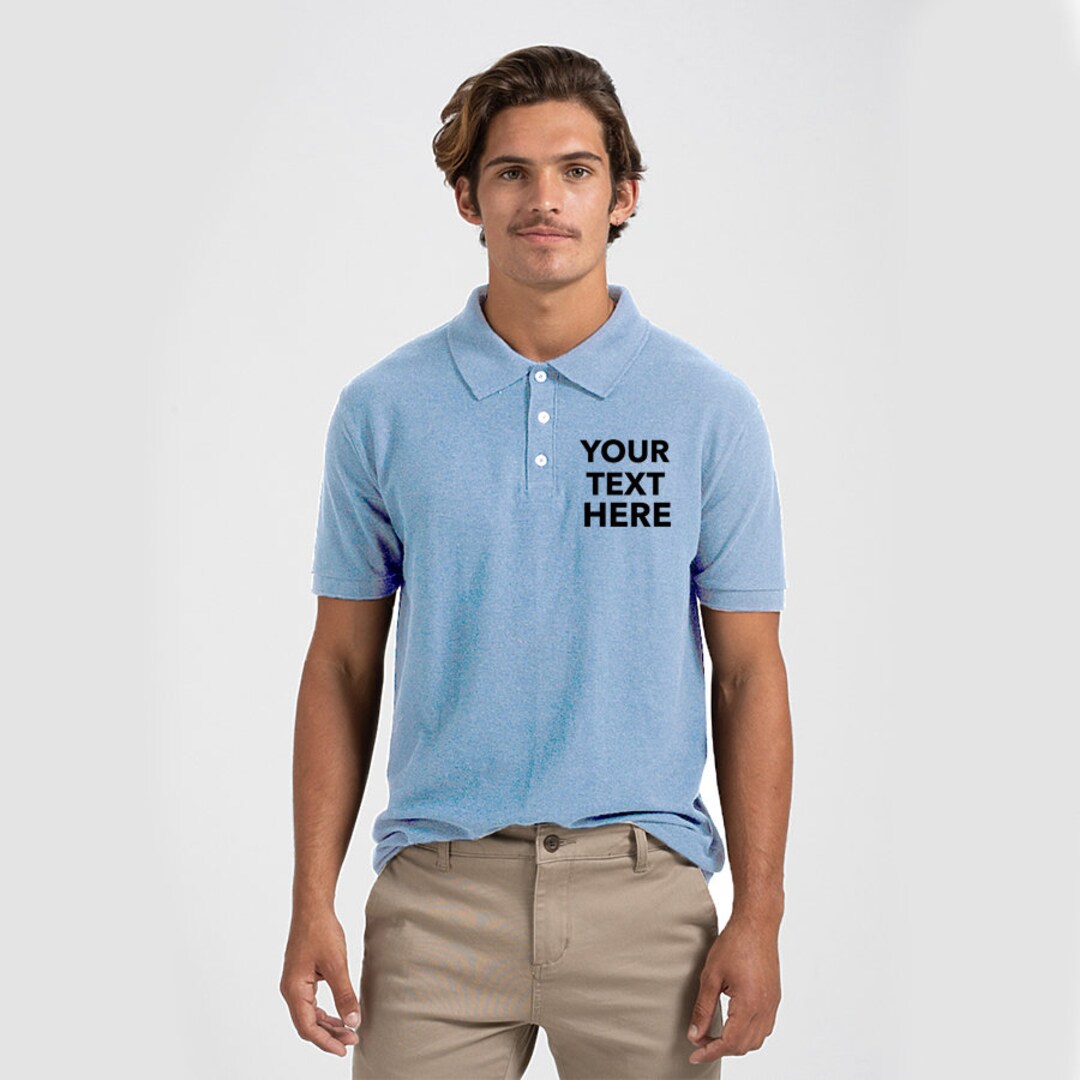 Add Your Own Text - Custom Personalized Sport Polo Cuff Shirt, Collared ...