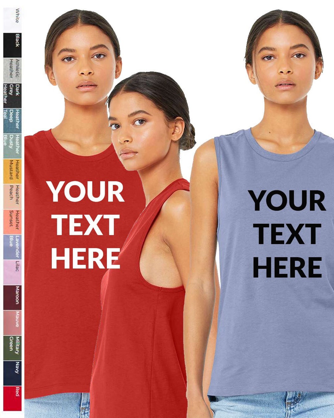 Custom Your Own Text, Logo, Personalized Beach, Muscle, Comfy Cozy Tank ...