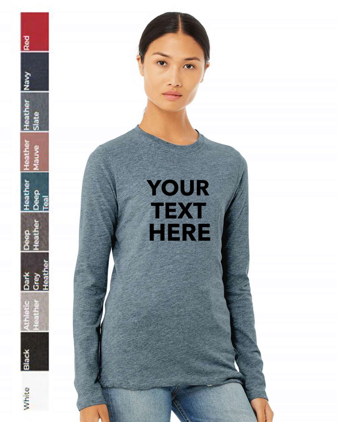Custom Your Own Text, Logo - Personalized Soft Style Long Sleeve T ...