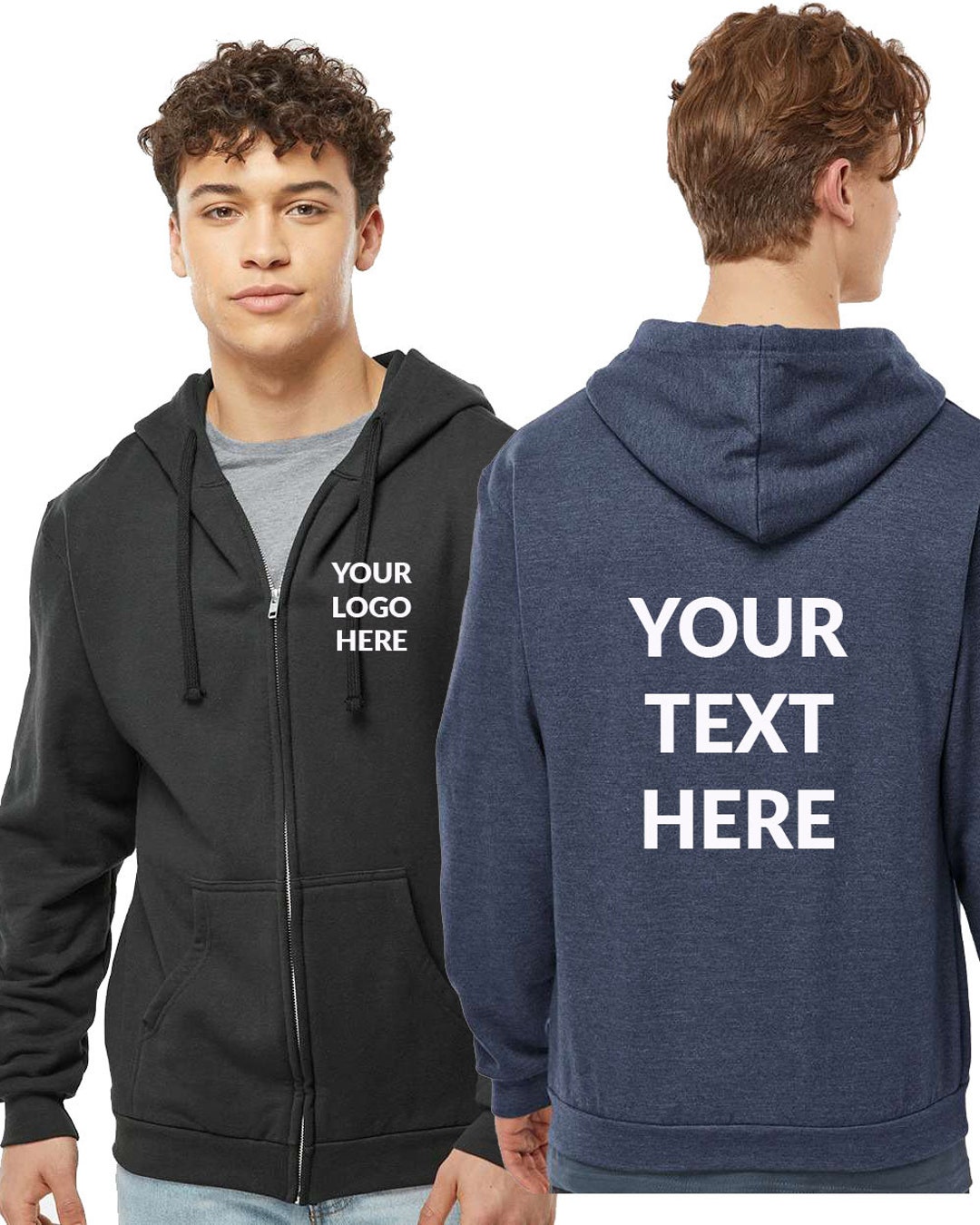 Custom Your Own Text, Logo, Personalized Zipper Sweatshirt, Tultex ...