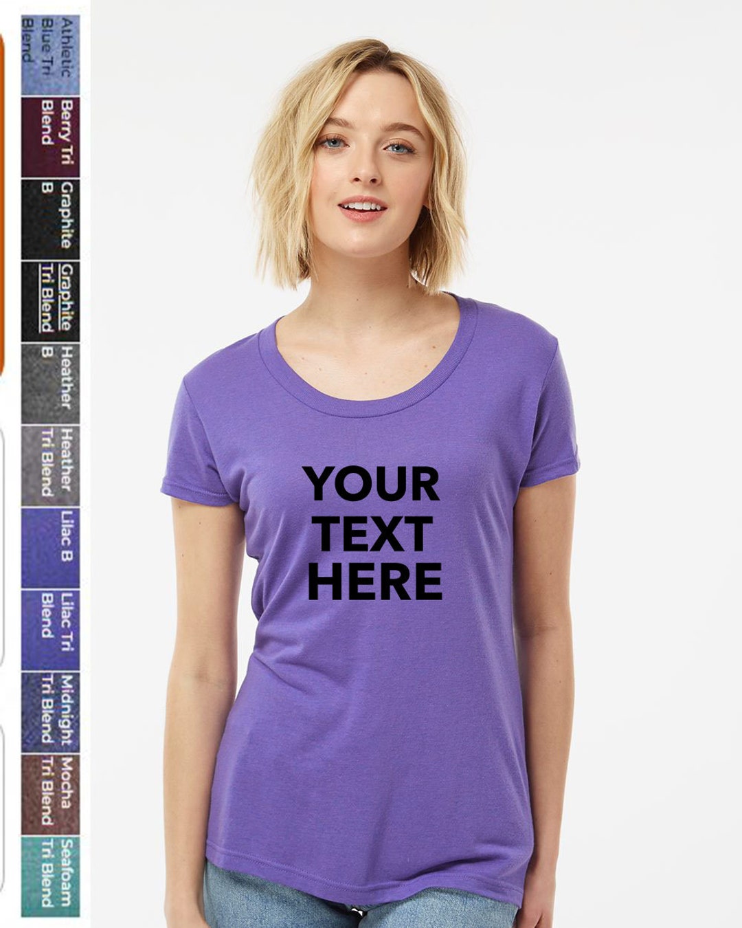 Add Your Own Text, Logo, Design, Personalized Custom Soft Style Tri ...
