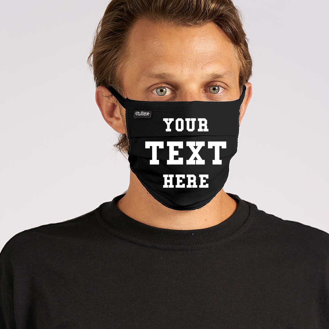 Custom Personalized Face Mask Logo Text Washable Reusable Soft - Etsy