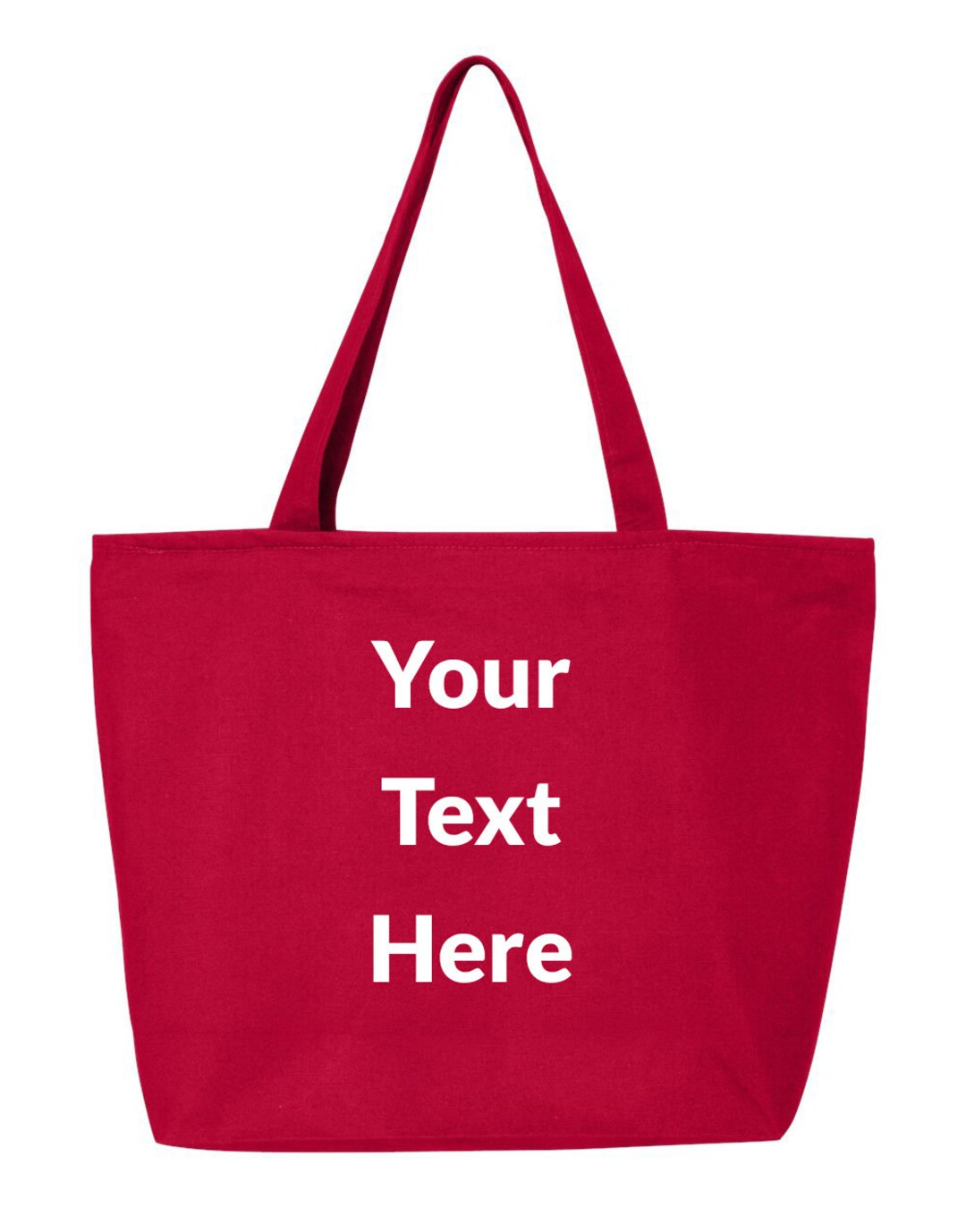 Custom Logo Tote Bag: Personalized Text, Photo, Zippered 25L Cotton ...