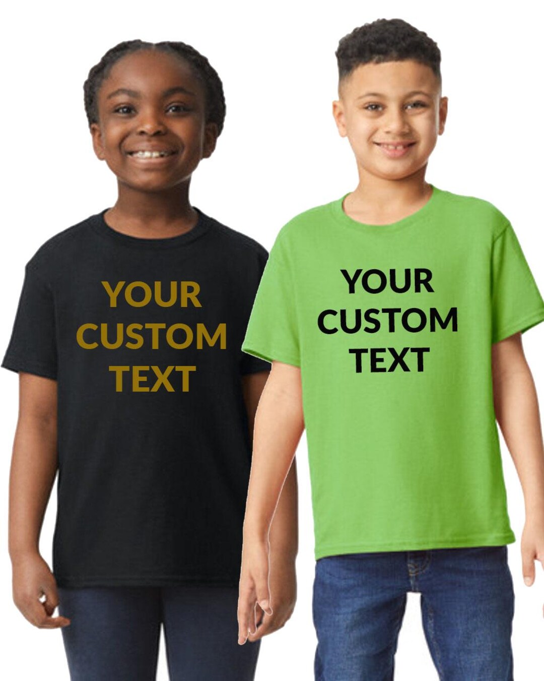 Personalized Kids T-shirt: Custom Text, Logo, Gildan Heavy Cotton - Etsy