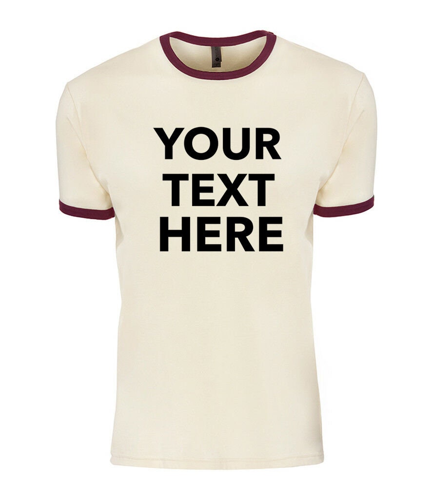 Add Your Own Text Logo Custom 2 Tone Crew Neck T-shirt | Etsy