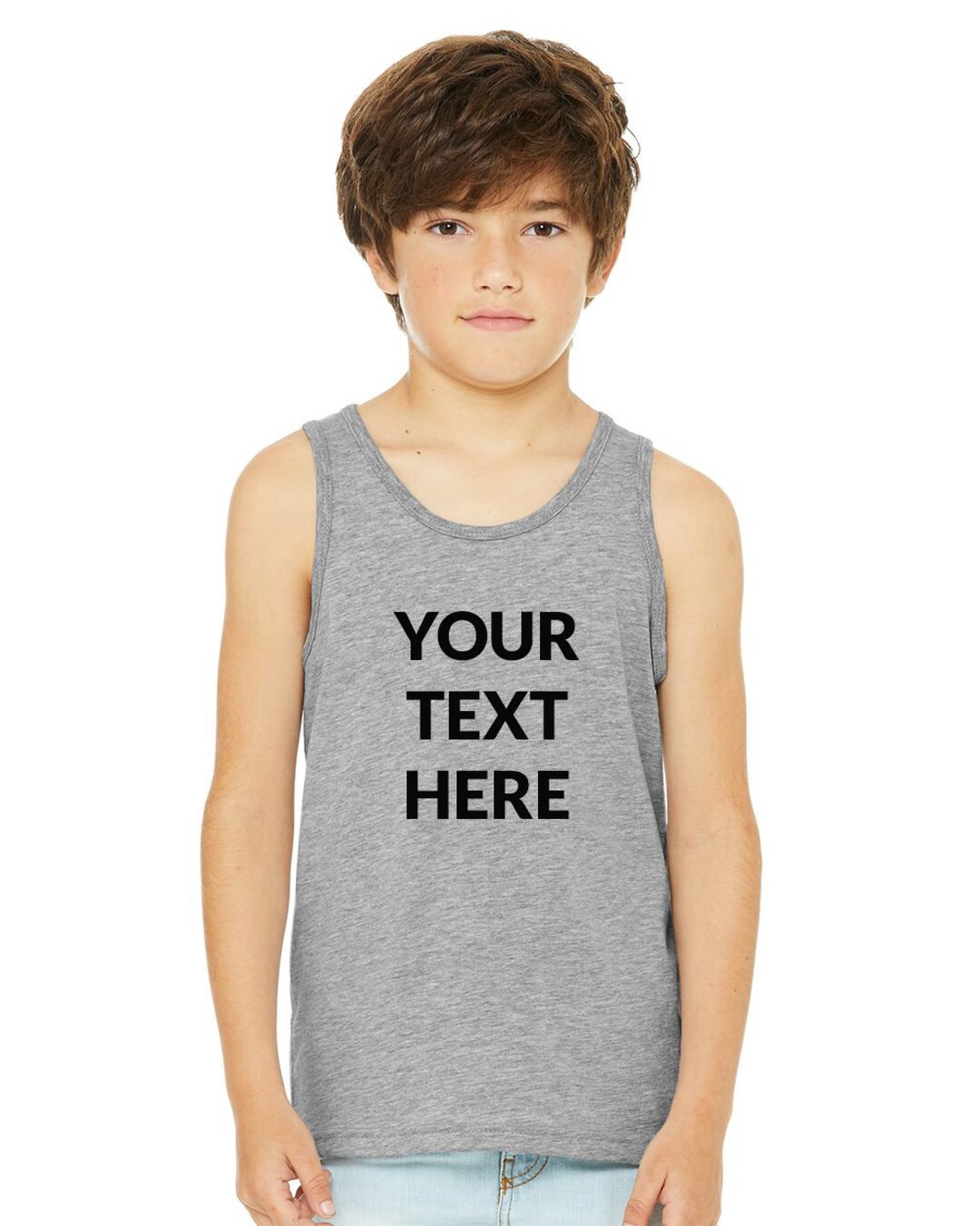 Custom Text, Logo, Design, Personalized Youth , Children, Kids Tank Top ...