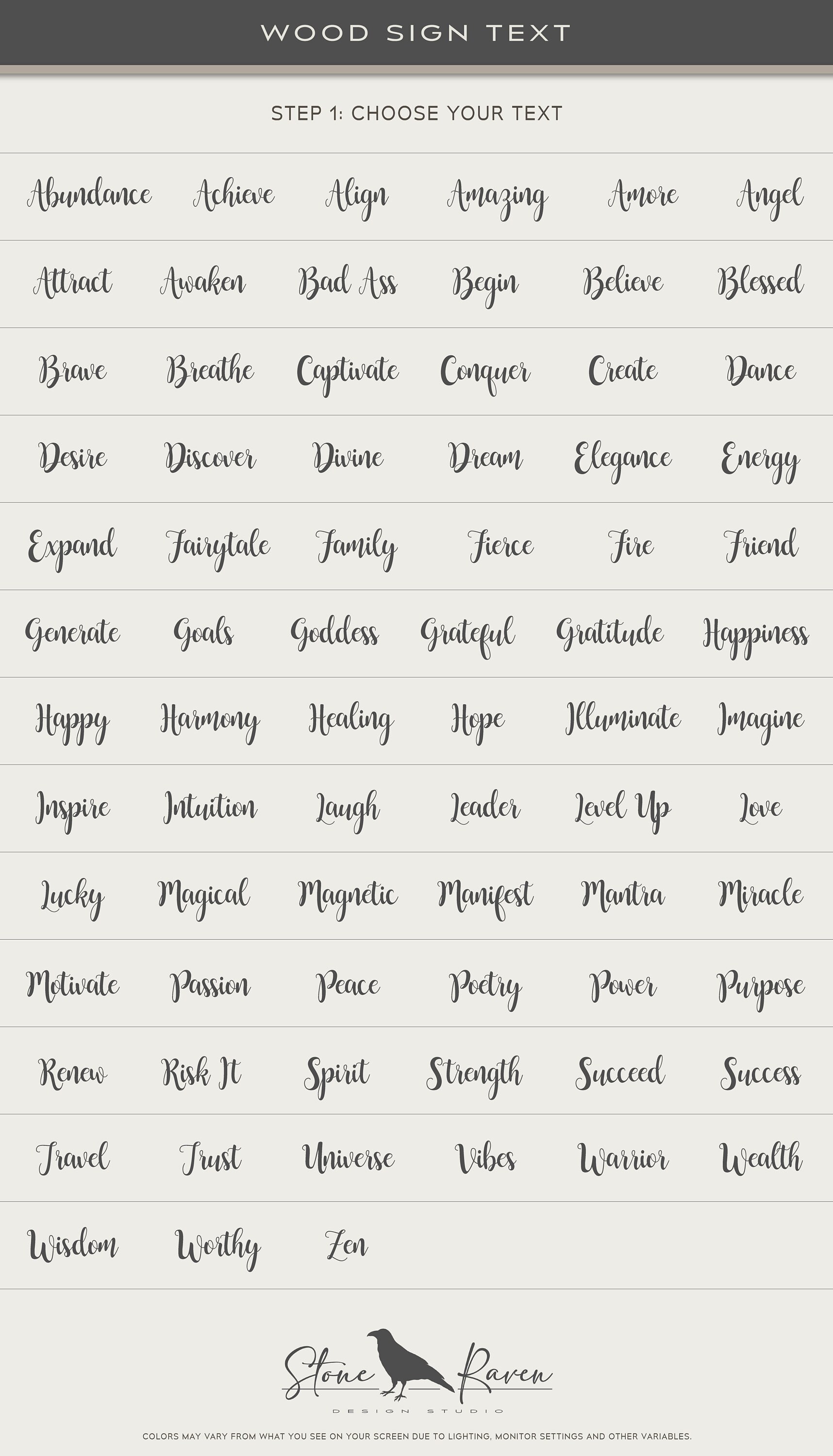 Single Word Custom Wood Sign Inspiration Sign Small Sign | Etsy