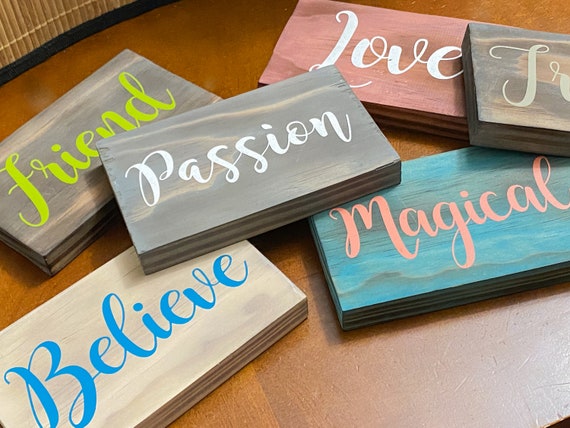 Single Word Custom Wood Sign Inspiration Sign Small Sign | Etsy