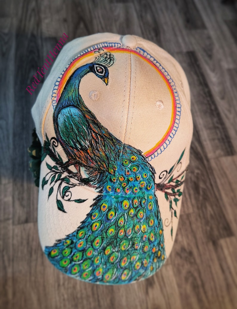 Unique, Hand Painted, Canvas Baseball Cap, Made to Order, Painted Hat ...