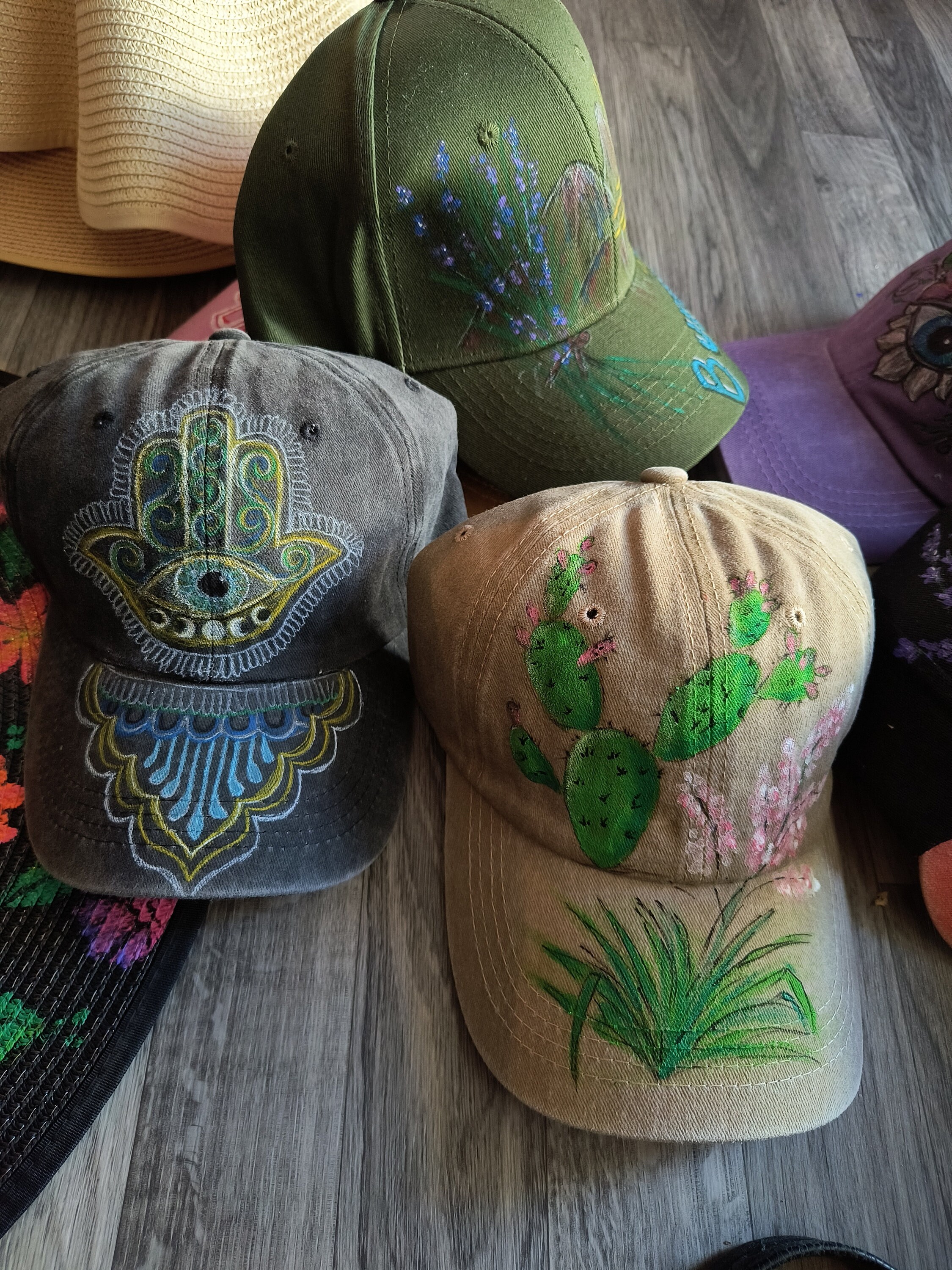 Unique, Hand Painted, Canvas Baseball Cap, Made to Order, Painted Hat ...