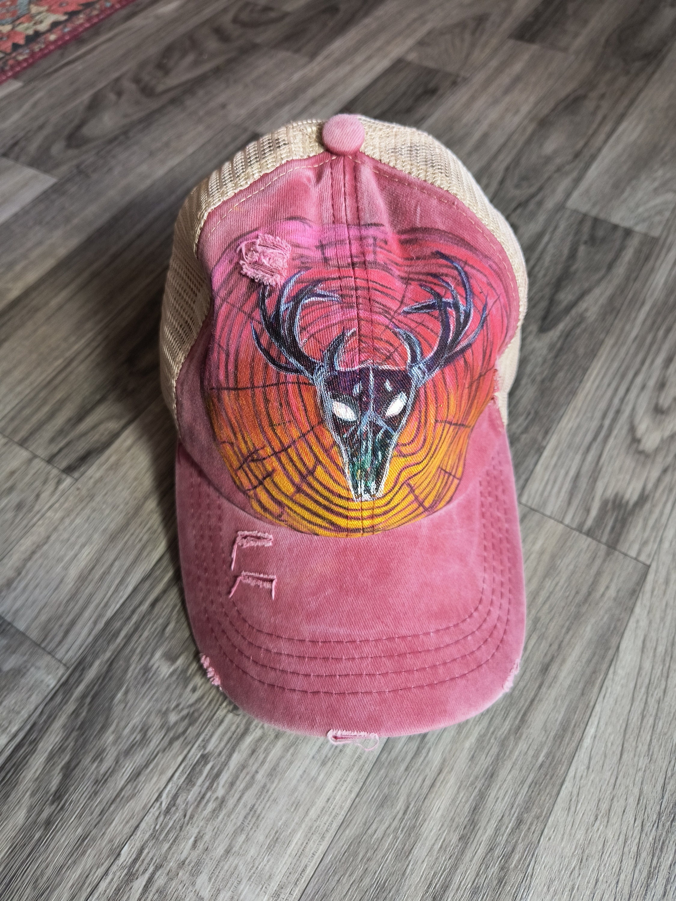 Unique, Hand Painted, Canvas Baseball Cap, Made to Order, Painted Hat ...