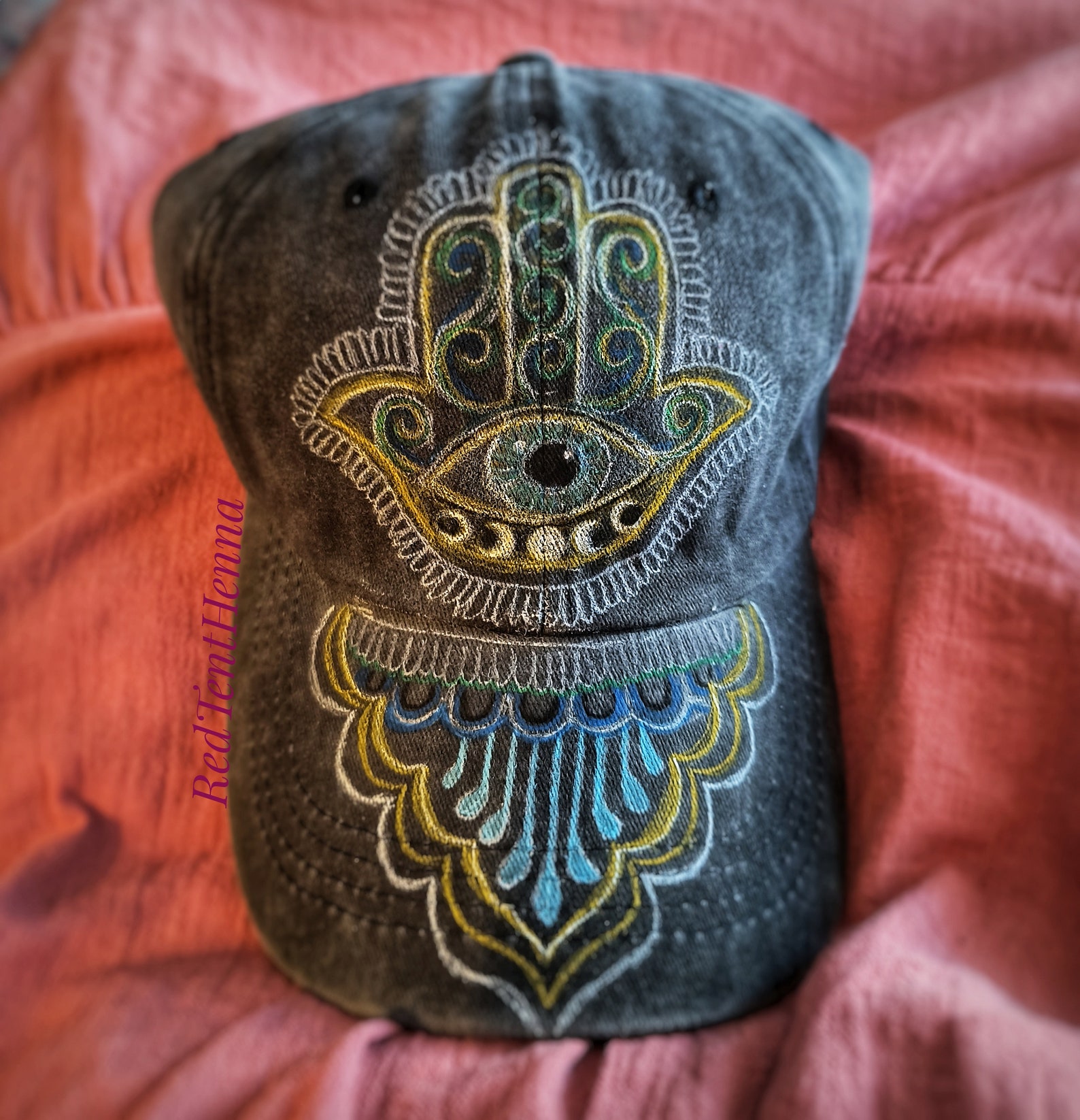 Unique, Hand Painted, Canvas Baseball Cap, Made to Order, Painted Hat ...