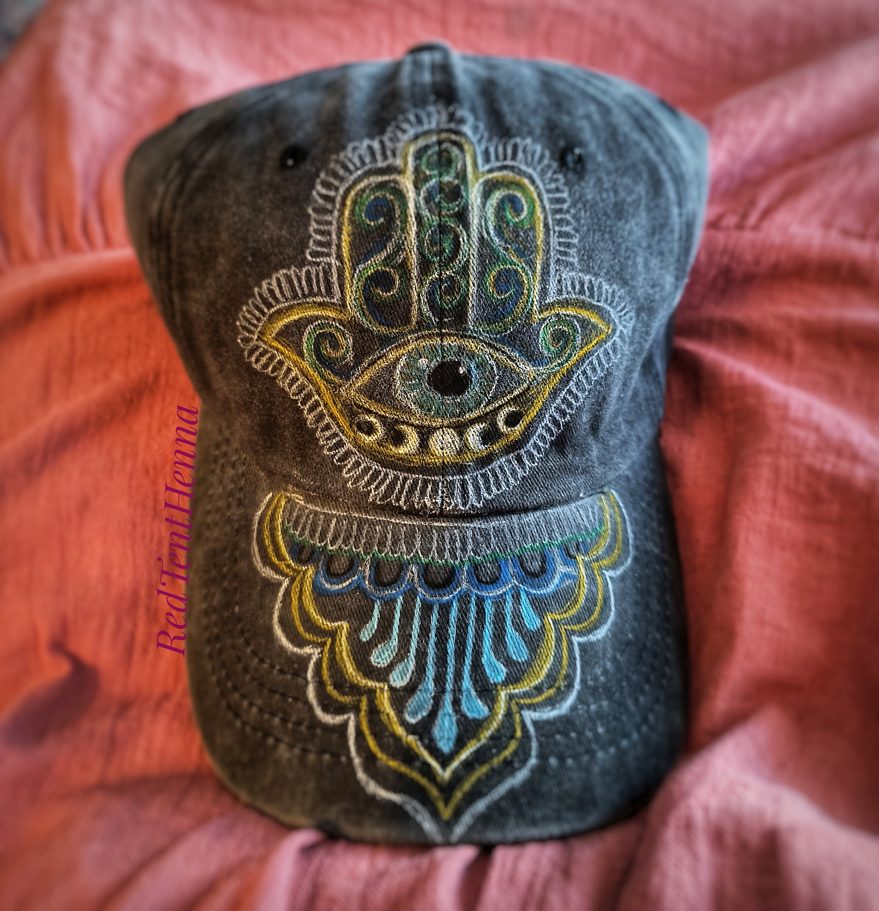 Unique, Hand Painted, Canvas Baseball Cap, Made to Order, Painted Hat ...