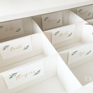 Green Leaf Drawer Labels Baby Labels Closet Organizer Baby - Etsy