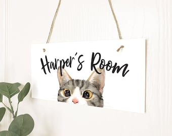 Personalized Cat Door Sign - Etsy