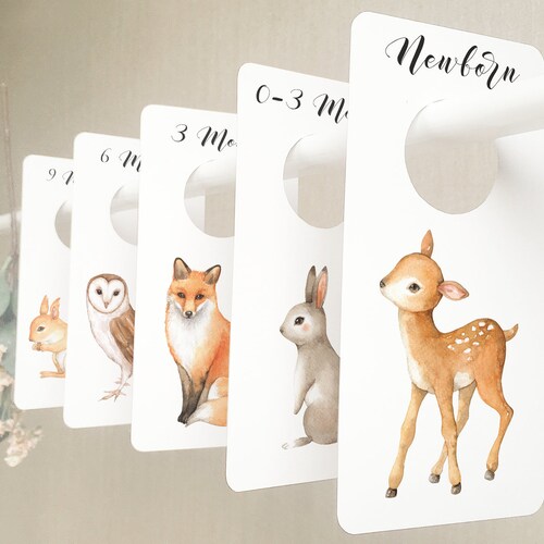 Woodland Animals Nursery Closet Dividers Baby Closet - Etsy