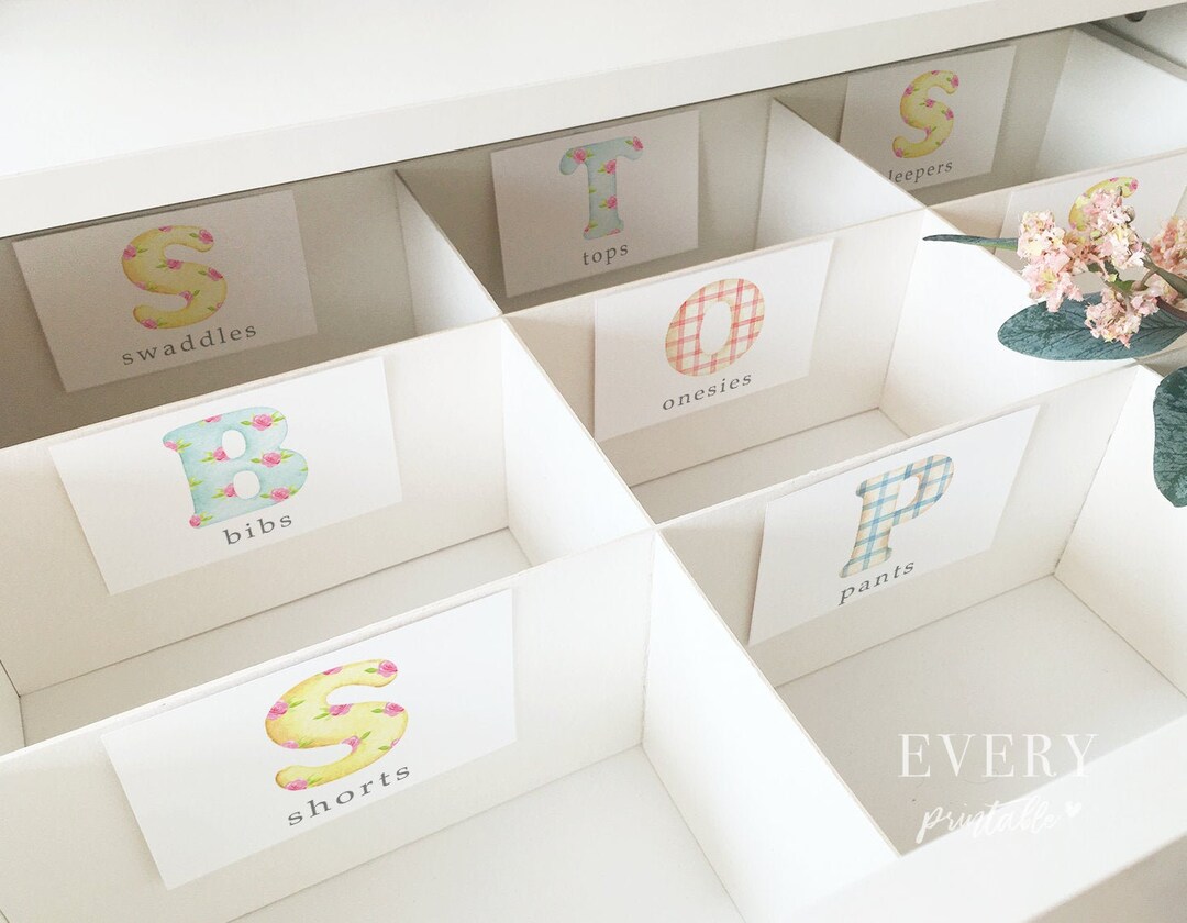 Nursery Alphabets Drawer Labels Baby Labels Closet - Etsy