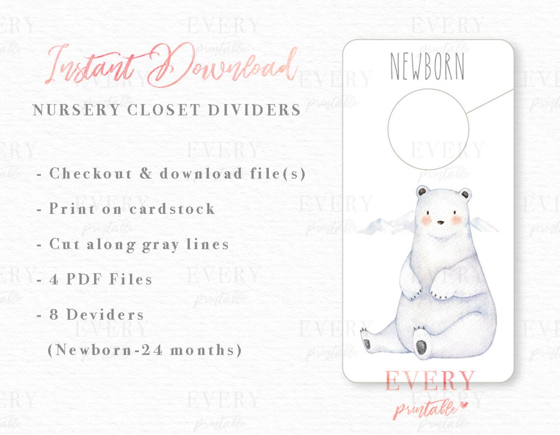 Arctic Animals Nursery Closet Dividers Baby Closet Dividers - Etsy