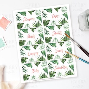 Tropical Drawer Labels Baby Labels Closet Organizer Baby - Etsy