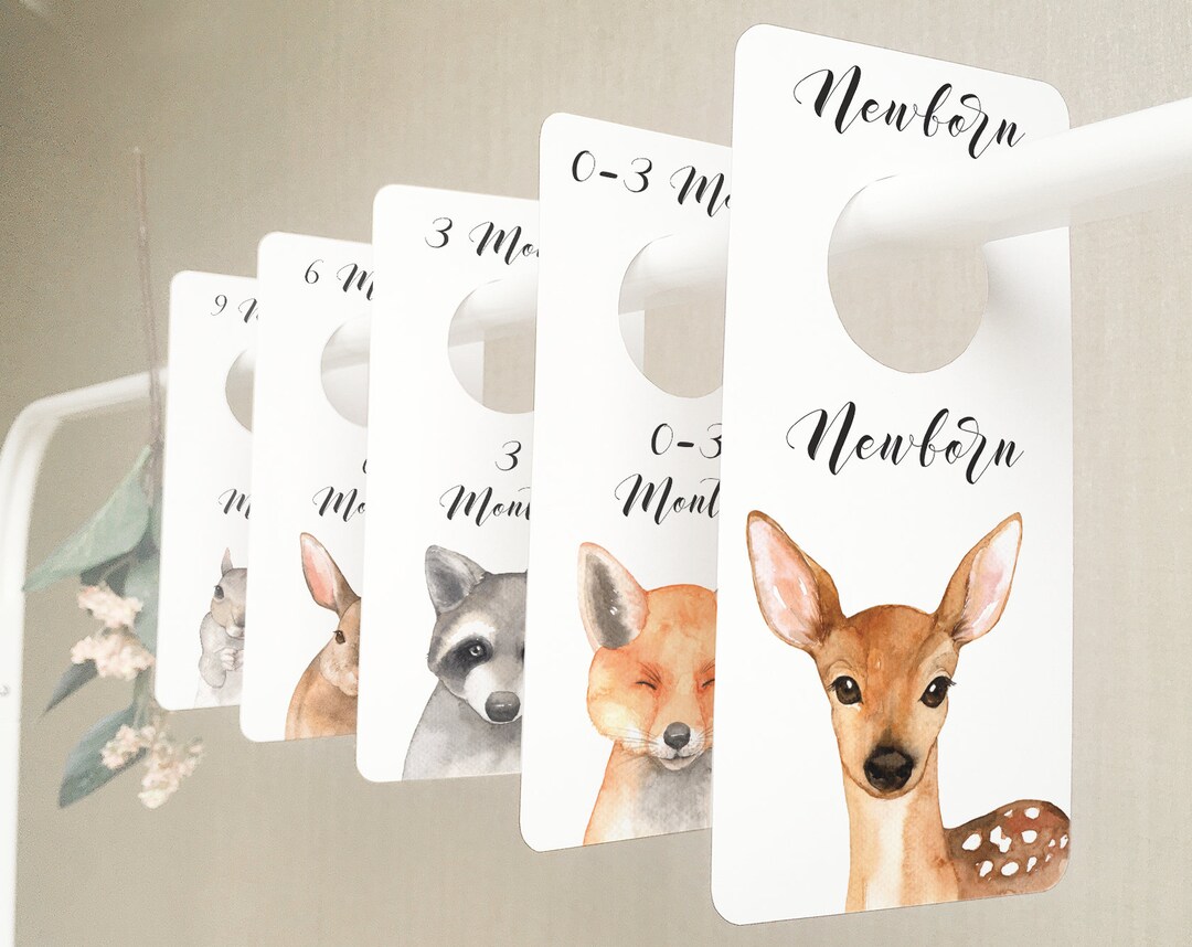 Woodland Nursery Closet Dividers, Baby Closet Dividers, Animal Prints ...