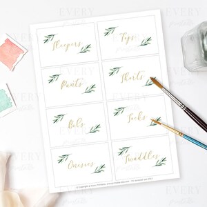 Green Leaf Drawer Labels Baby Labels Closet Organizer Baby - Etsy