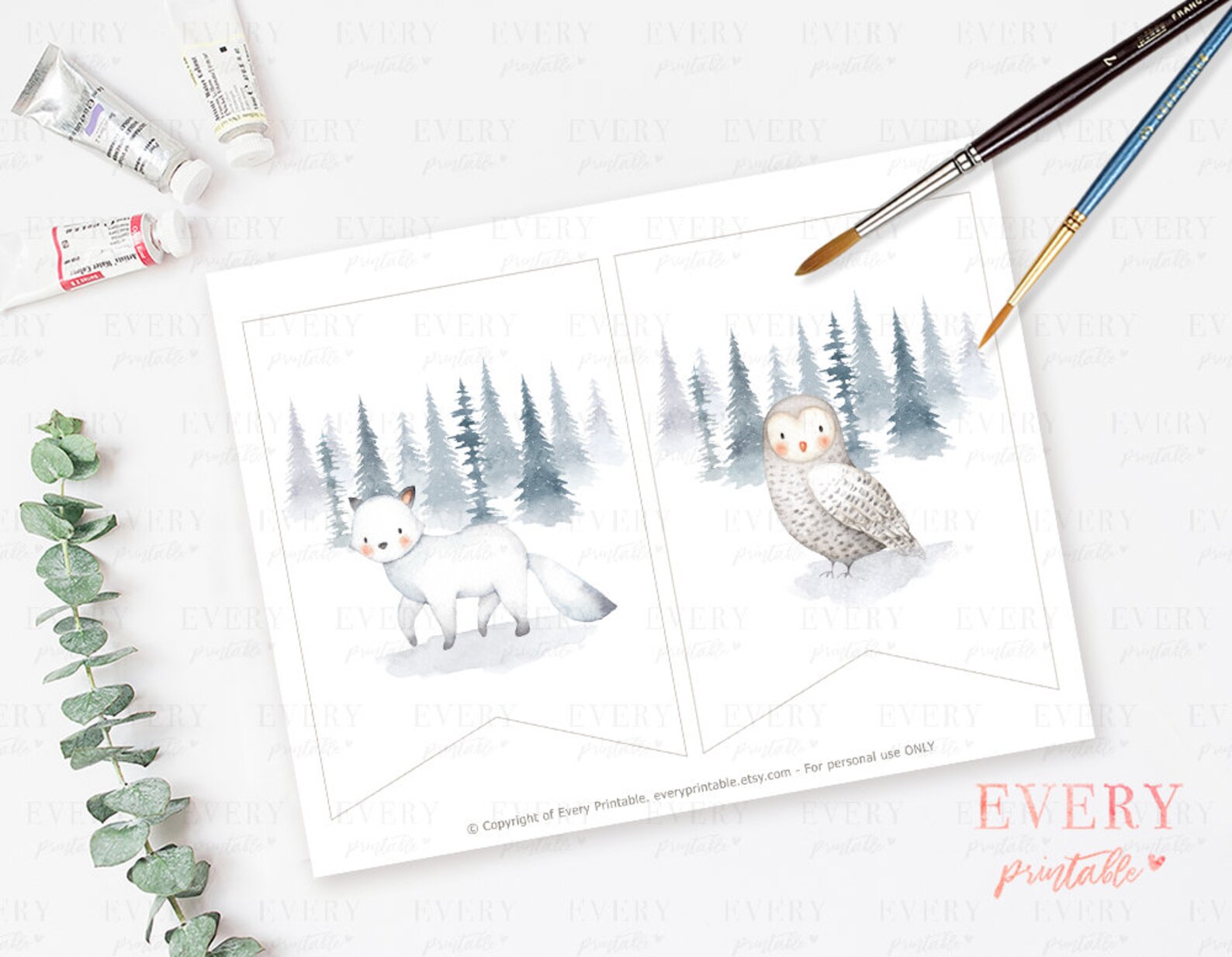 Arctic Animals Printable Banner Woodland Baby Shower Baby | Etsy