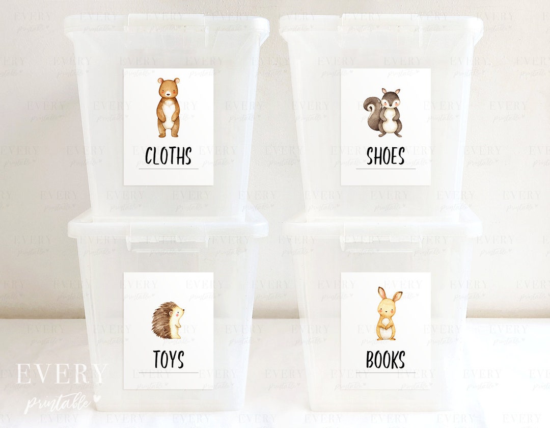 Woodland Animals Organization Labels Blank Labels Printable - Etsy