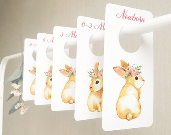 6 Baby Closet Dividers Organizers Pink Grey Bunny Rabbits - Etsy