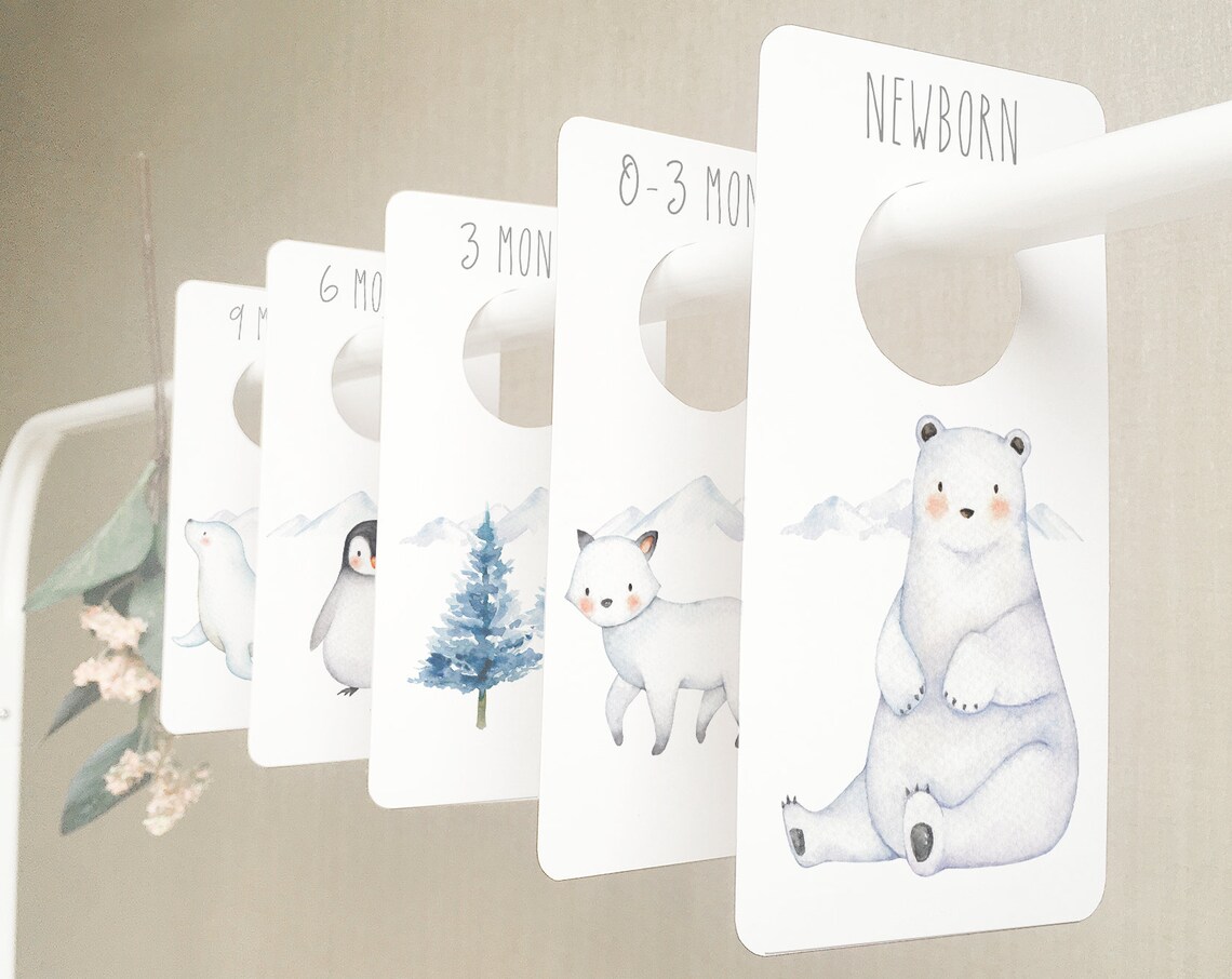 Arctic Animals Nursery Closet Dividers Baby Closet Dividers - Etsy