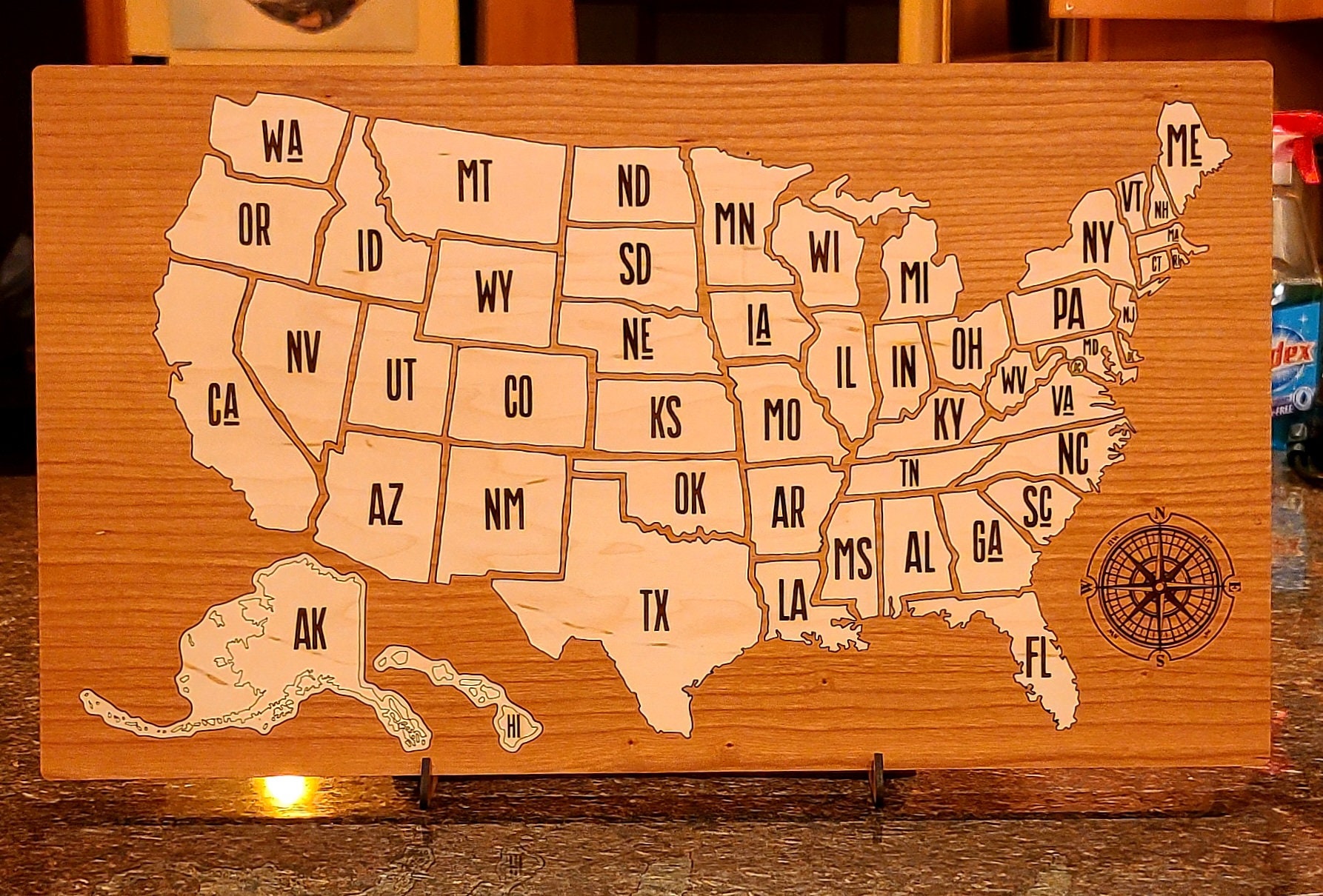 United States Travel Map Puzzle Laser Template digital - Etsy