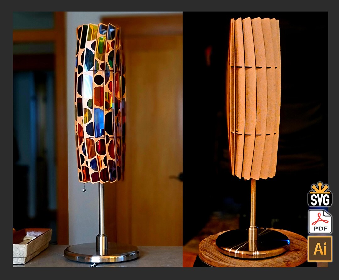 Geometric Slats Table Lamp - (laser Ready Digital Download - AI, SVG ...