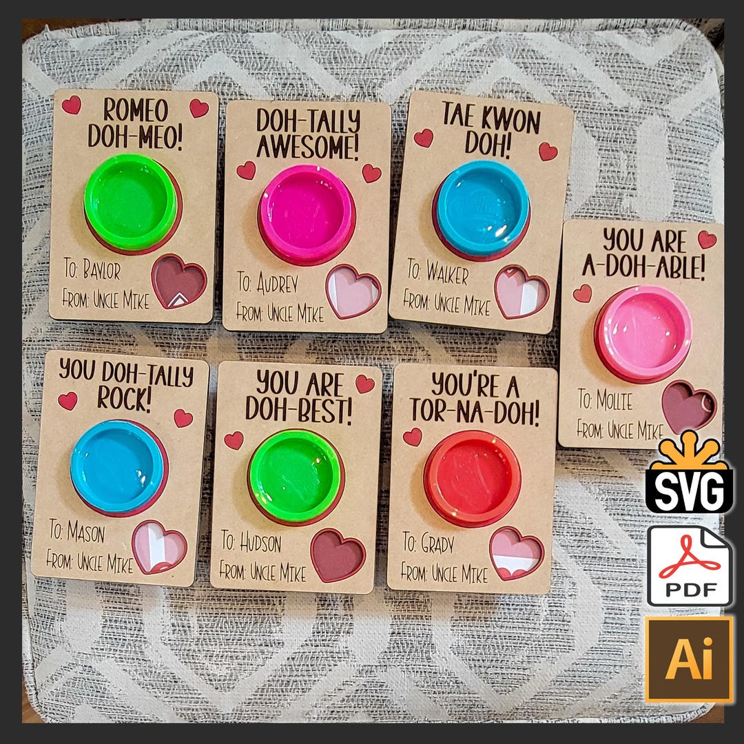 Editable Play Doh Puns Valentine for Laser Cutters - (digital Download ...